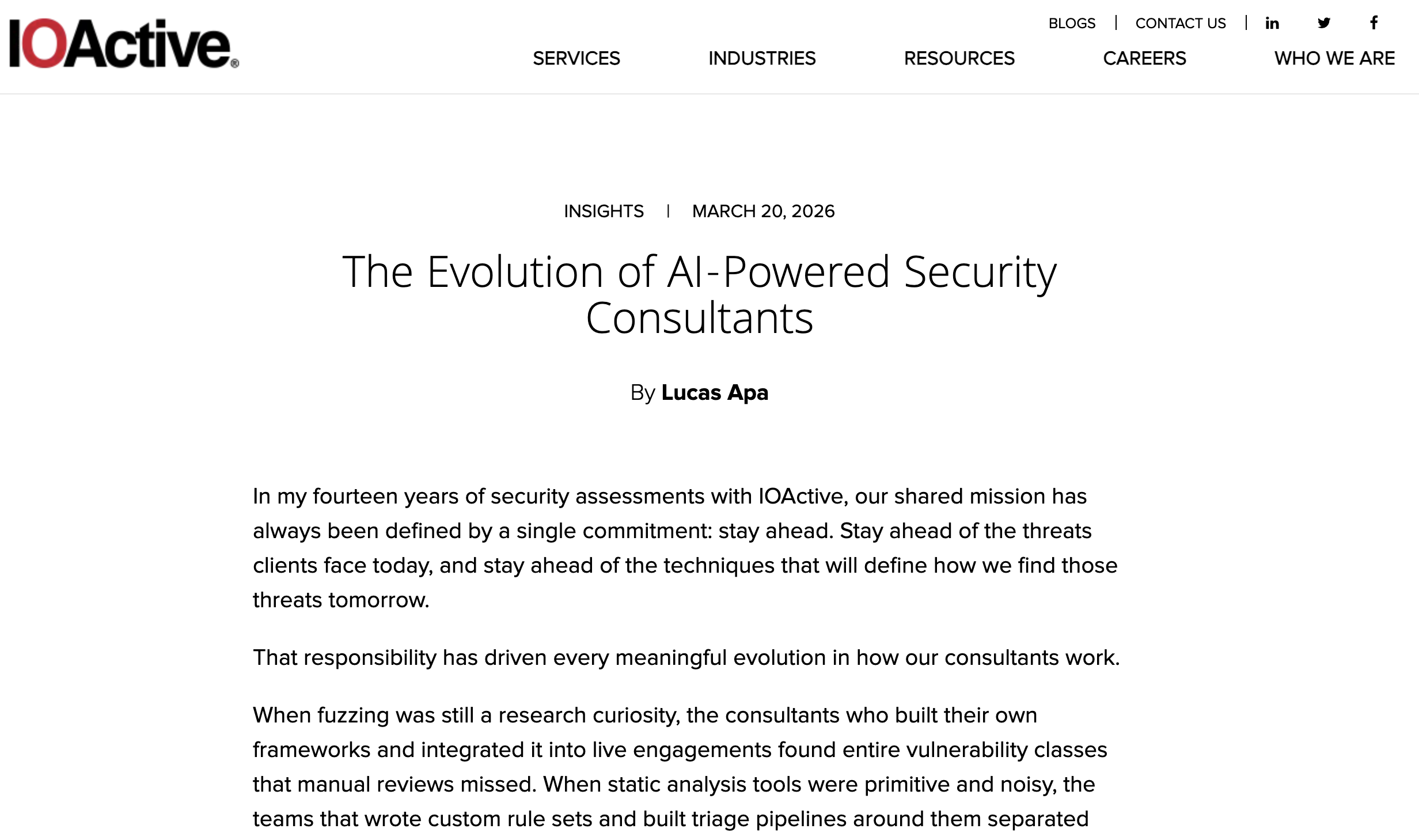 The Evolution of AI-Powered Security Consultants - IOActive